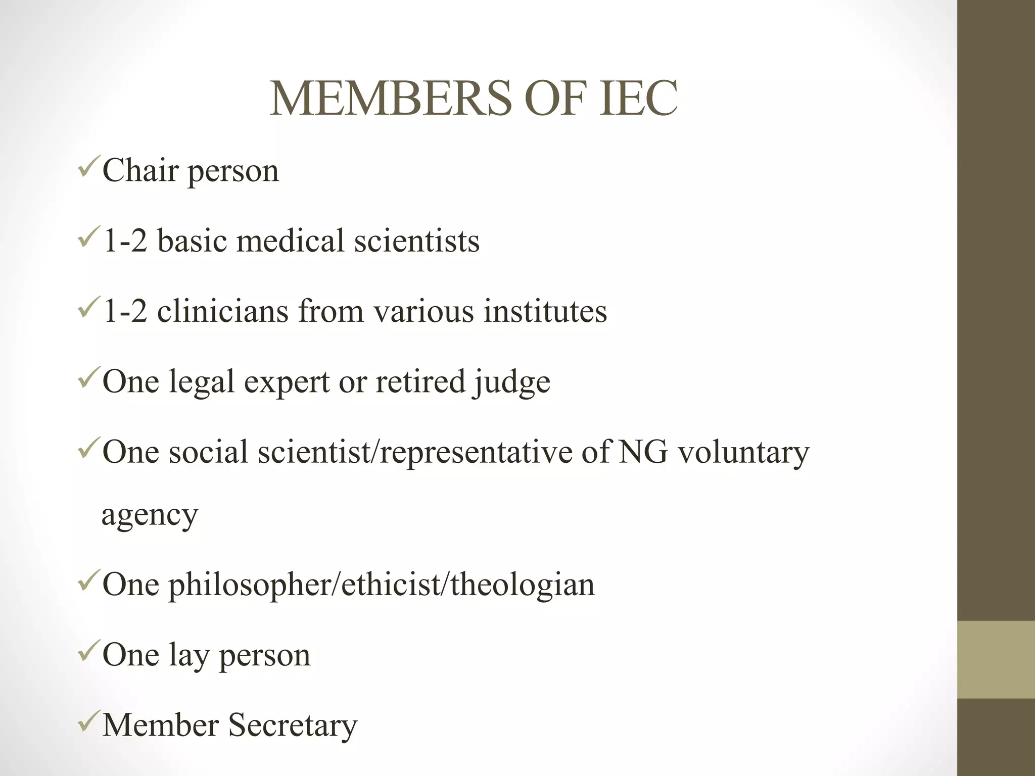 institutional ethics committee | PPTX