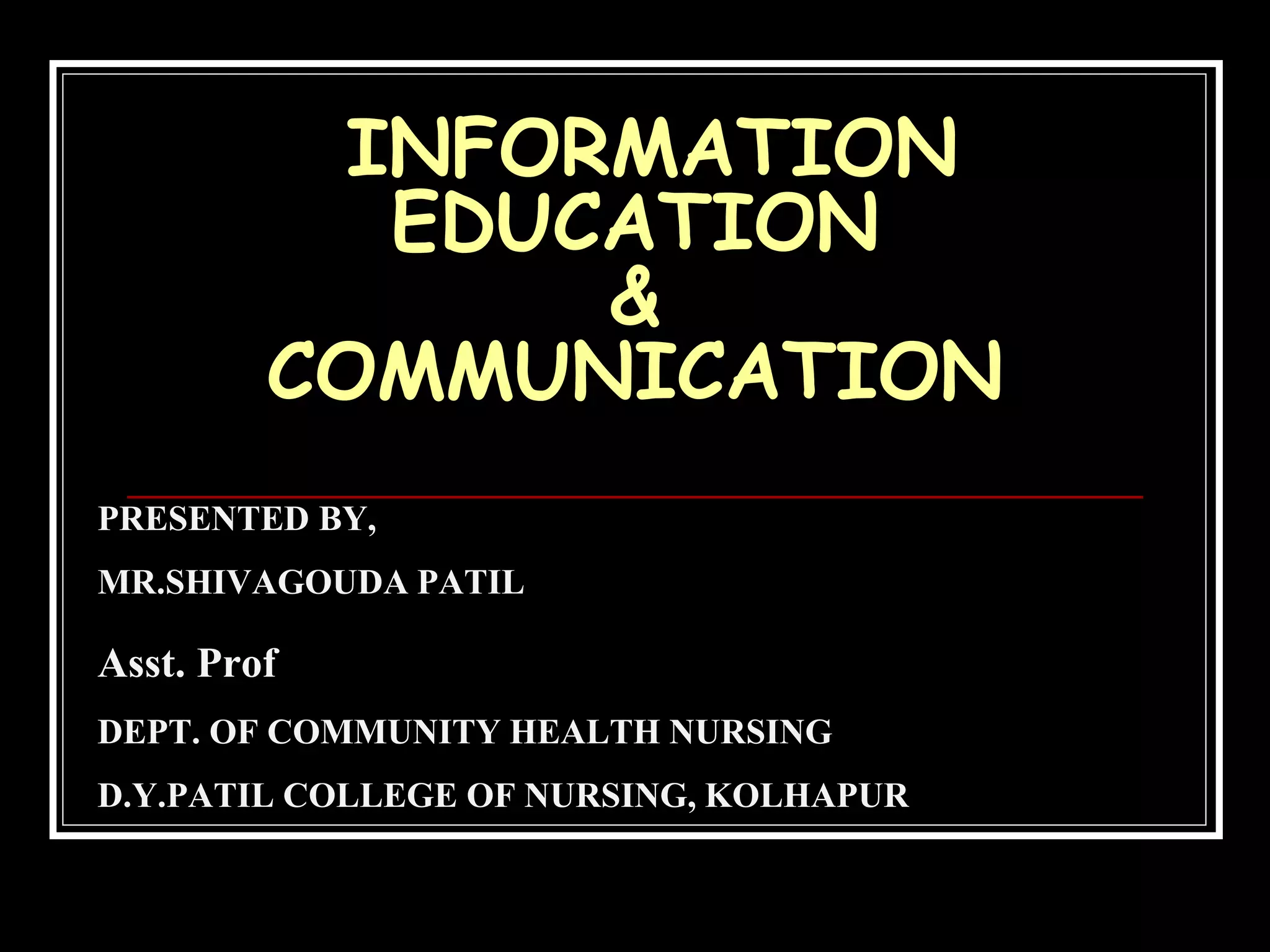(BCC) INFORMATION EDUCATION AND COMMUNICATION | PPT