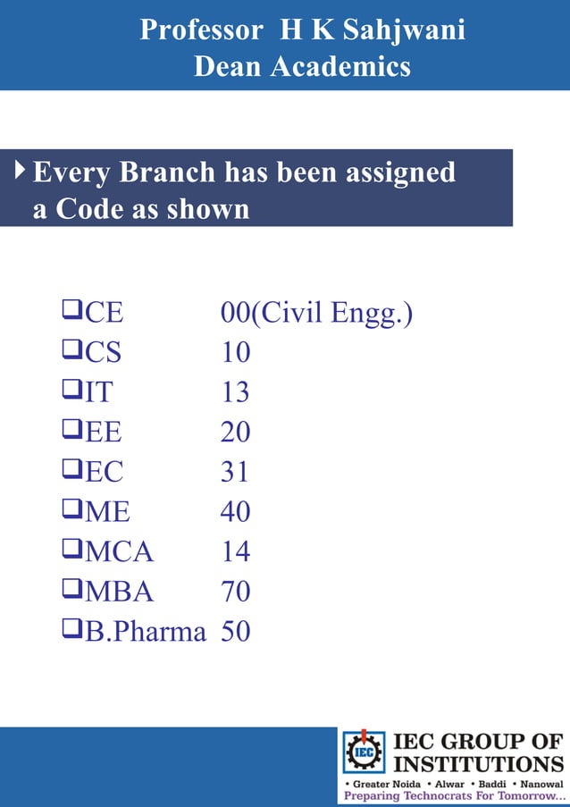 IEC Orientation Program for B.Tech New Students | PPT
