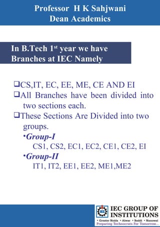IEC Orientation Program for B.Tech New Students | PPT