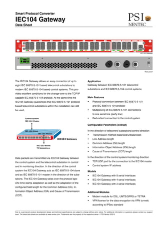 Iec104 gateway datasheet | PDF