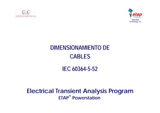 ETAP - Iec 60364 cable sizing (dimensionamiento de cables) | PDF