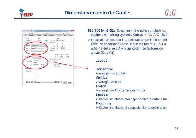 ETAP - Iec 60364 cable sizing (dimensionamiento de cables) | PDF