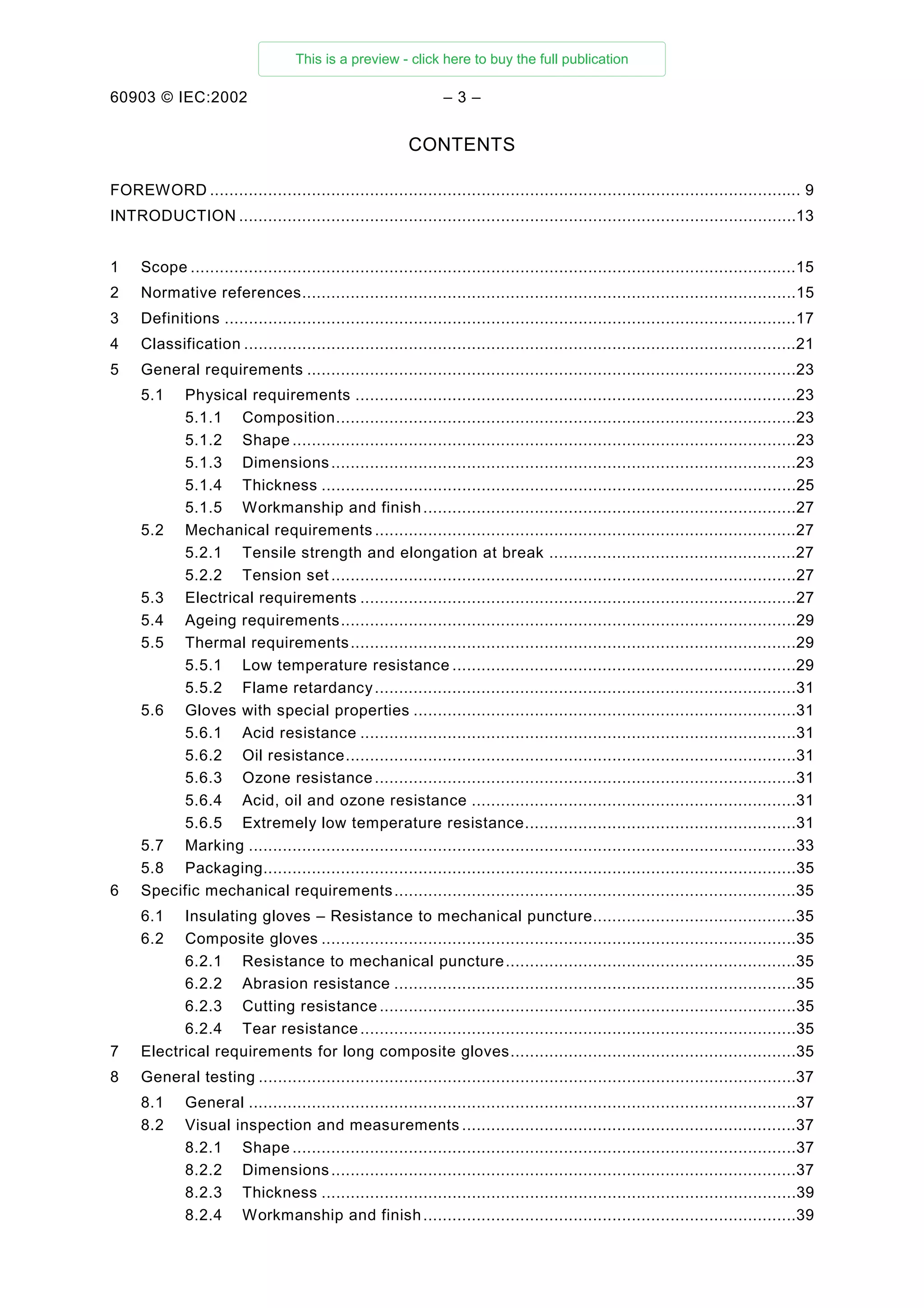 IEC 60903 2nd Edition 2002-08 - Insulating Gloves (Preview) | PDF