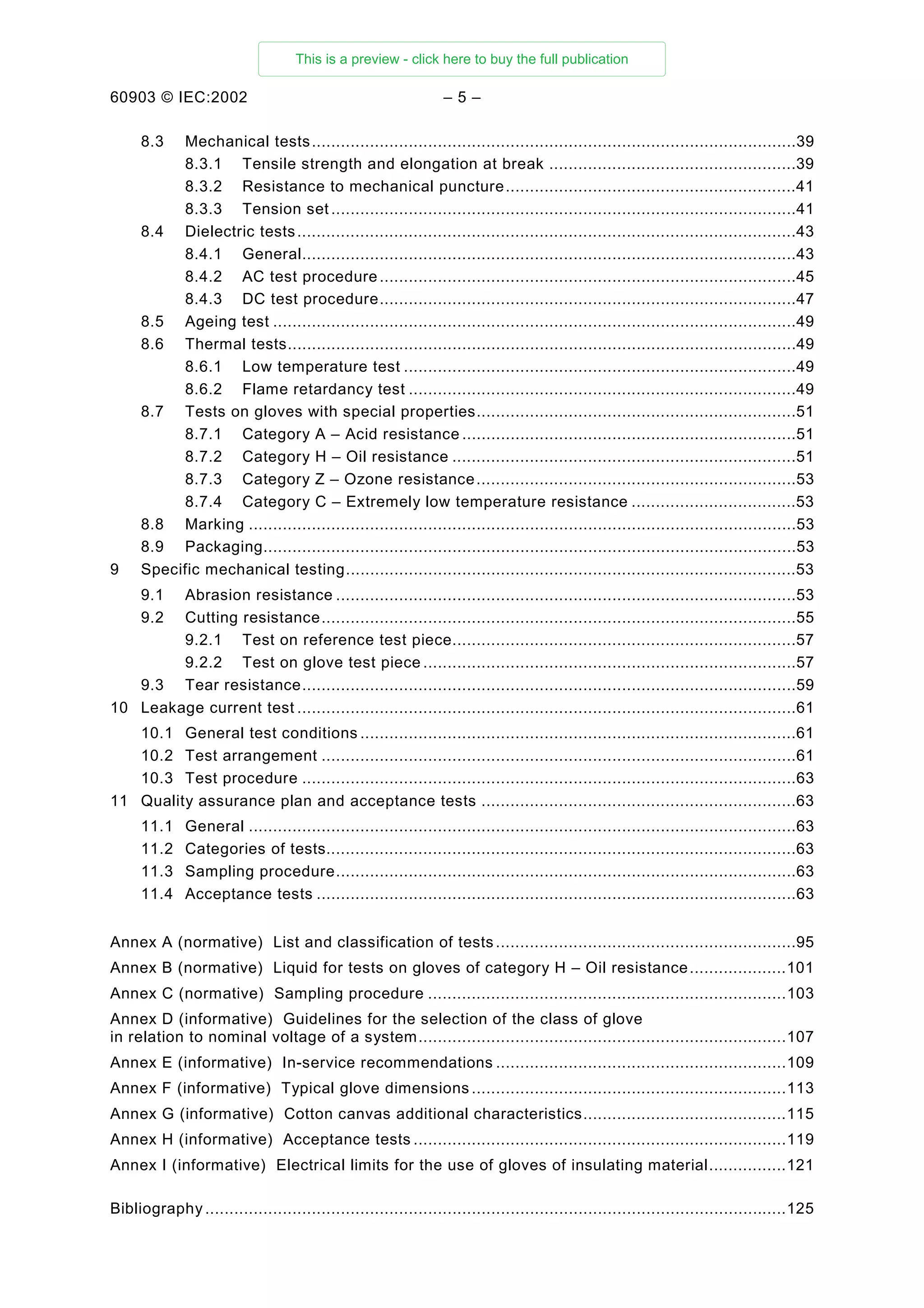 IEC 60903 2nd Edition 2002-08 - Insulating Gloves (Preview) | PDF