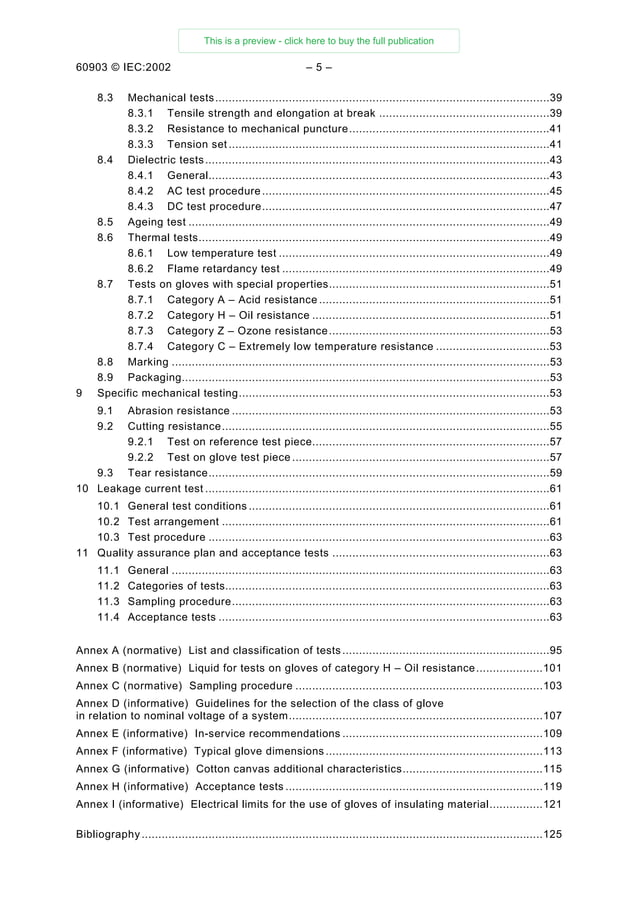 IEC 60903 2nd Edition 2002-08 - Insulating Gloves (Preview) | PDF