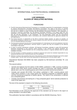 IEC 60903 2nd Edition 2002-08 - Insulating Gloves (Preview) | PDF