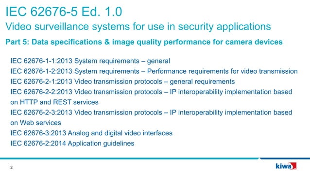 Iec 62676 5 standardized spezification of image quality | PPTX