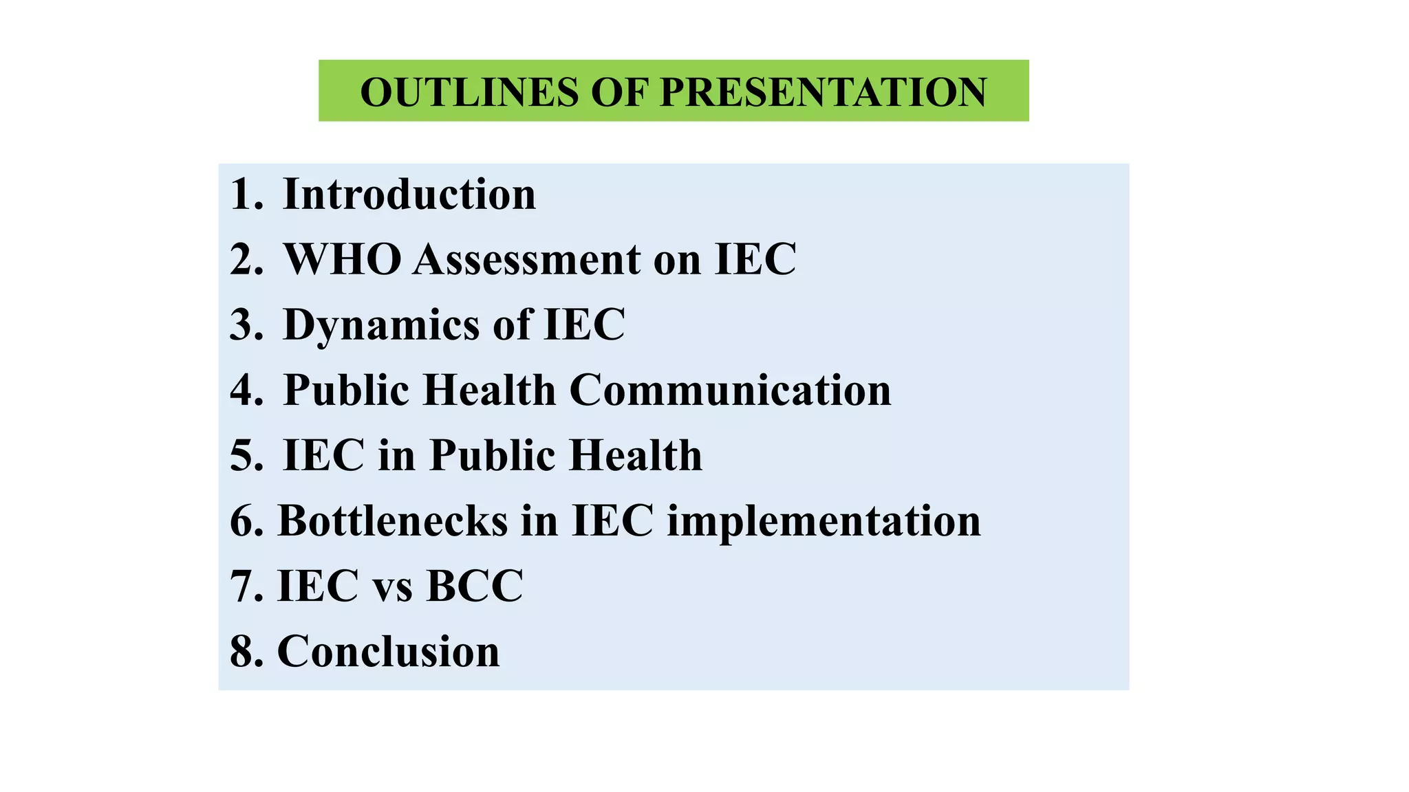 IEC in public health | PPTX