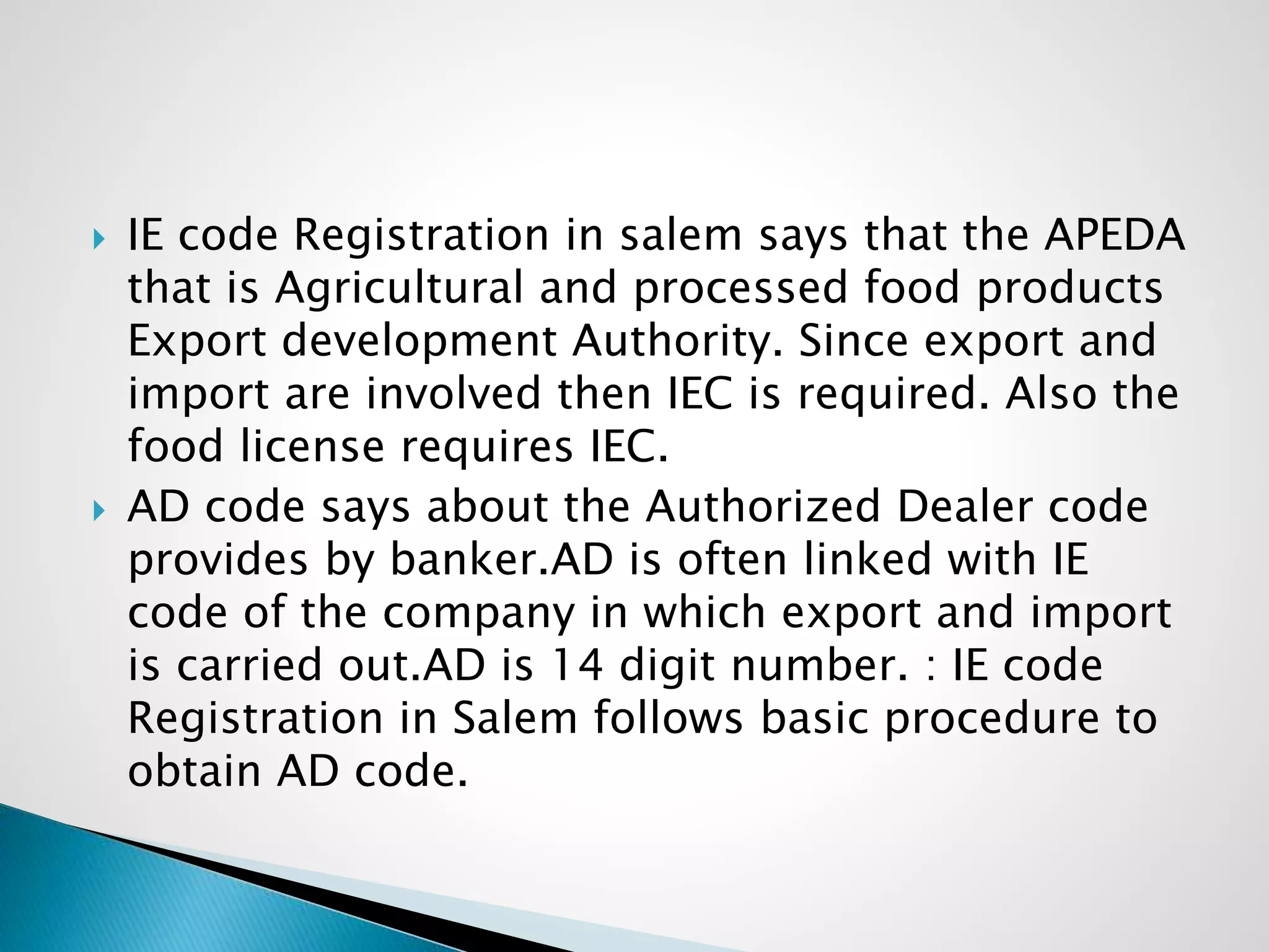 Ie code registration in chennai | PPT