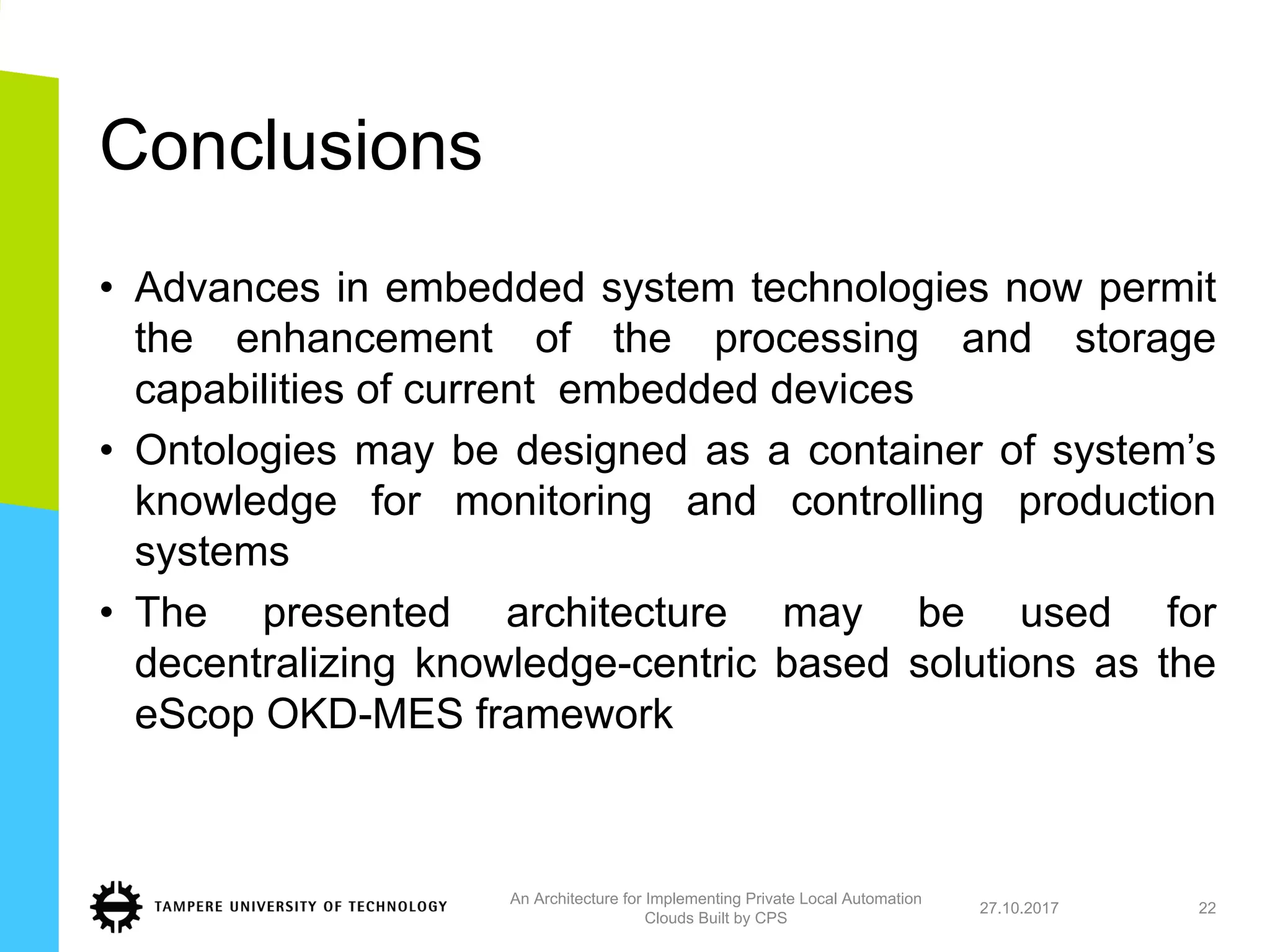 An Architecture for Implementing Private Local Automation Clouds Built by CPS | PPT