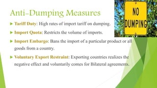 dumping and conditons for anti-dumping | PPT