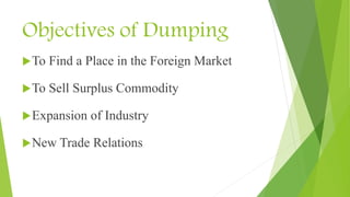 dumping and conditons for anti-dumping | PPT