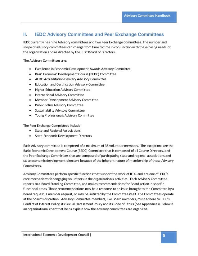 Iedc Advisory Committee Handbook