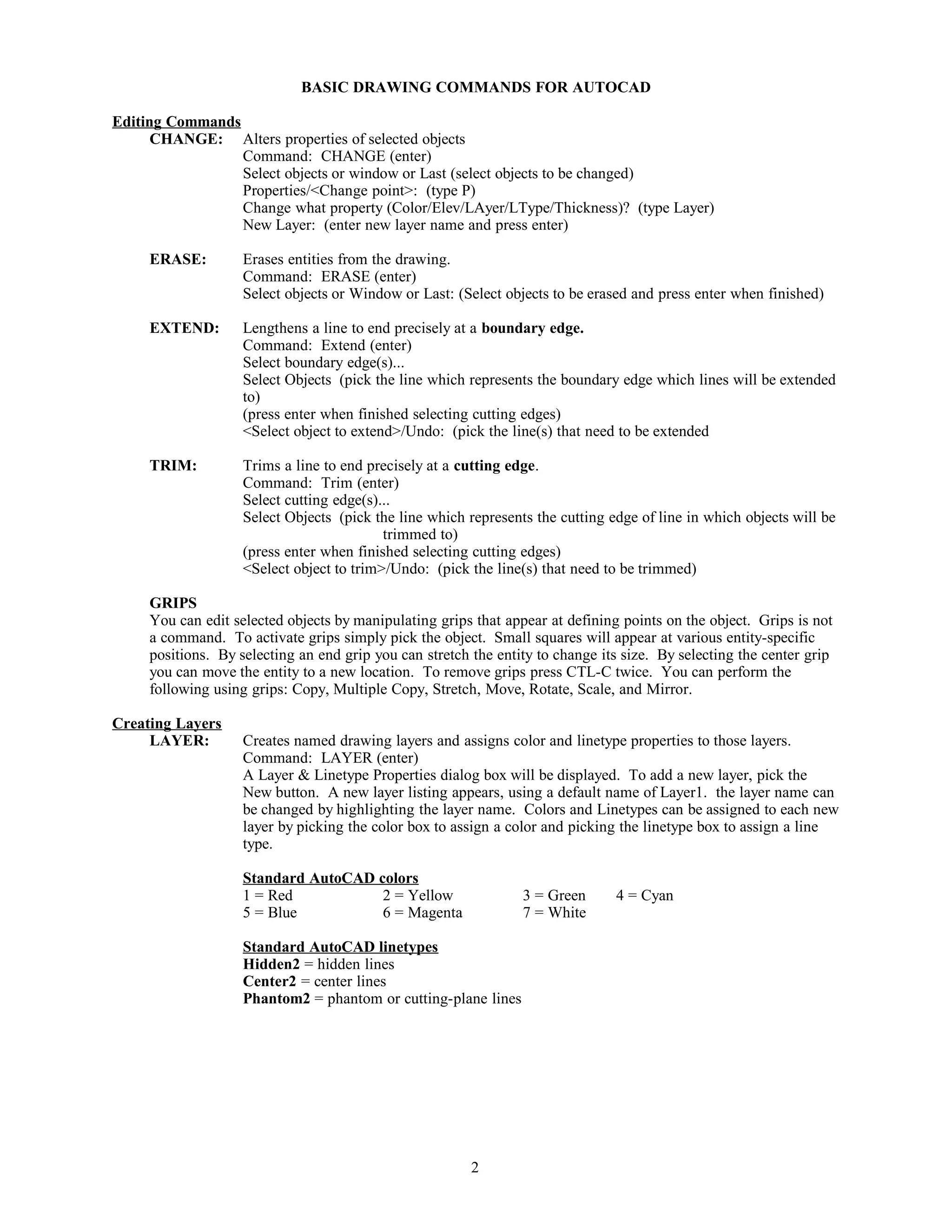 Iedd 4 basic drawing commands handout | PDF