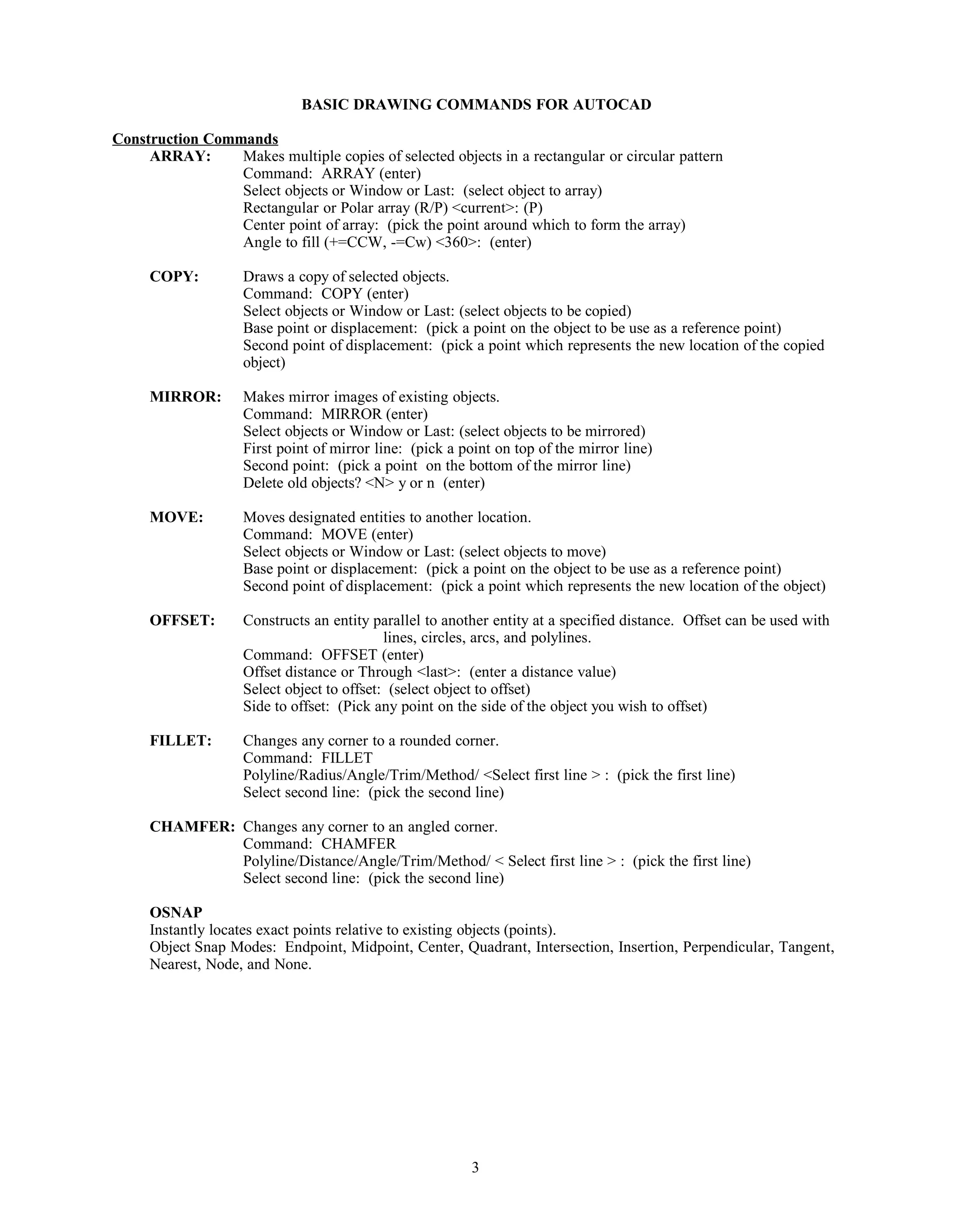 Iedd 4 basic drawing commands handout | PDF