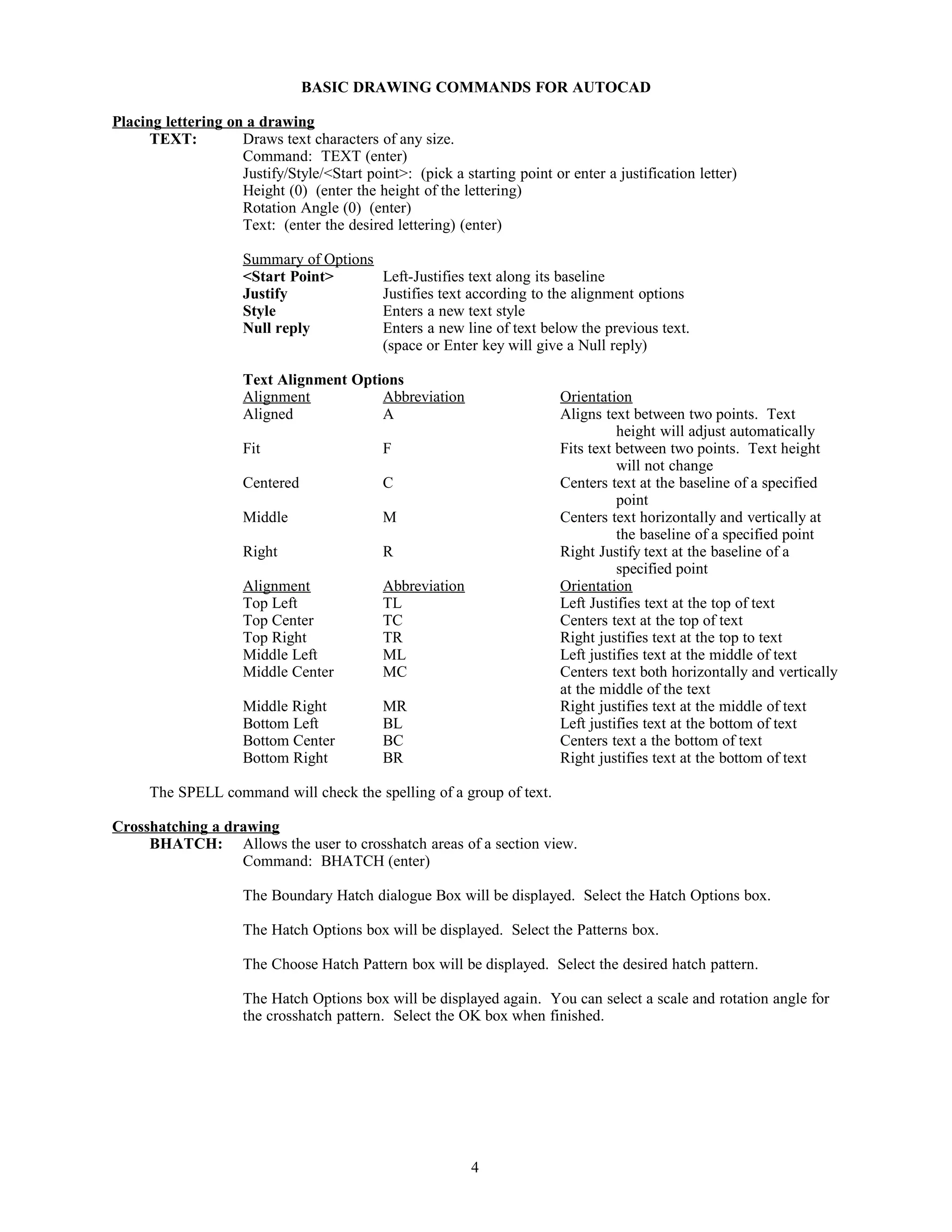 Iedd 4 basic drawing commands handout | PDF