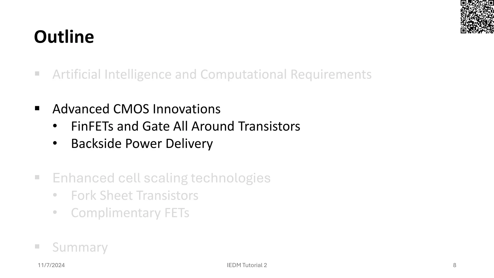 IEDM 2024 Tutorial2_Advances in CMOS Technologies and Future Directions ...