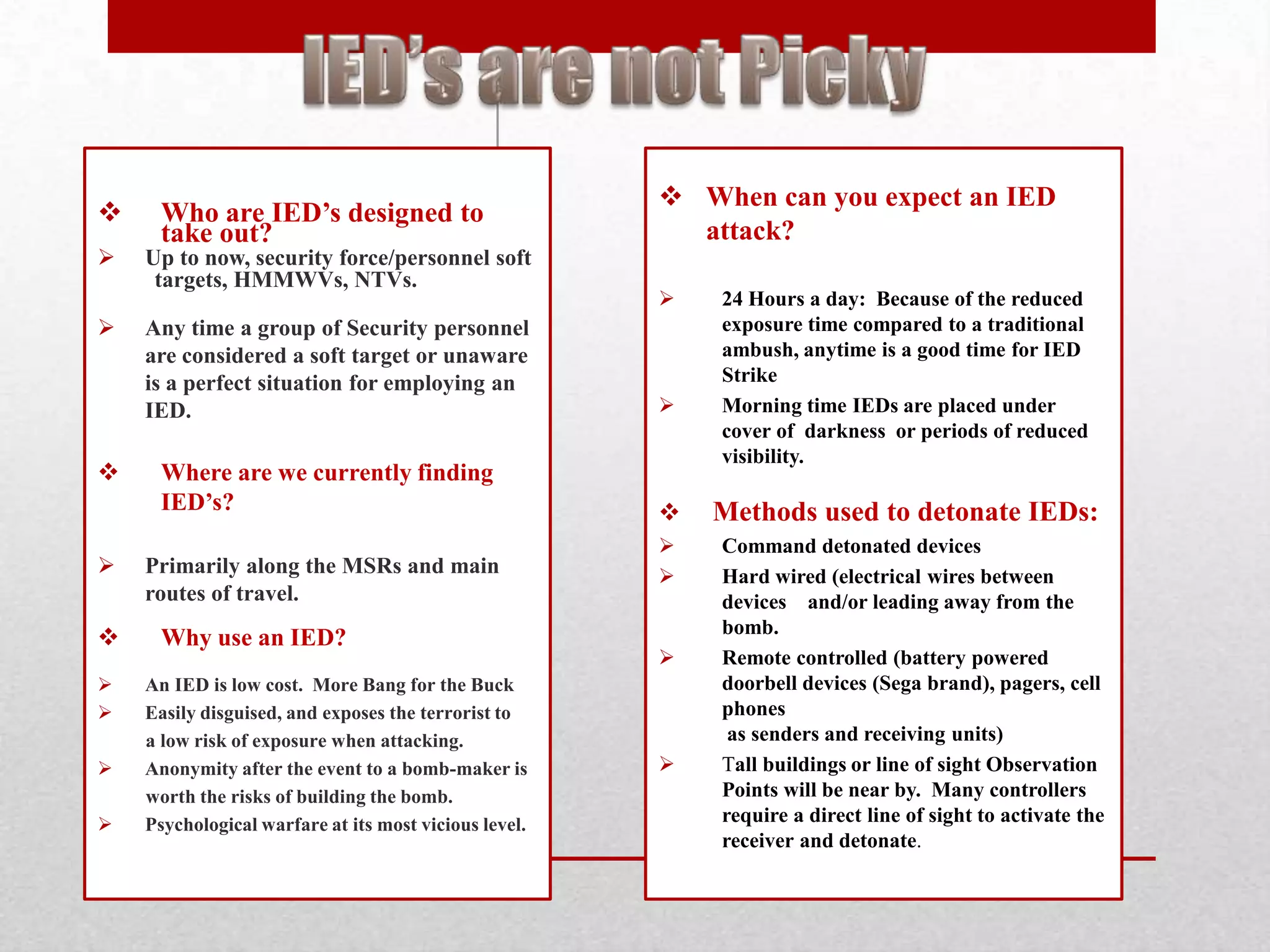 Ied’s(improvised explosive device)wcc | PPTX
