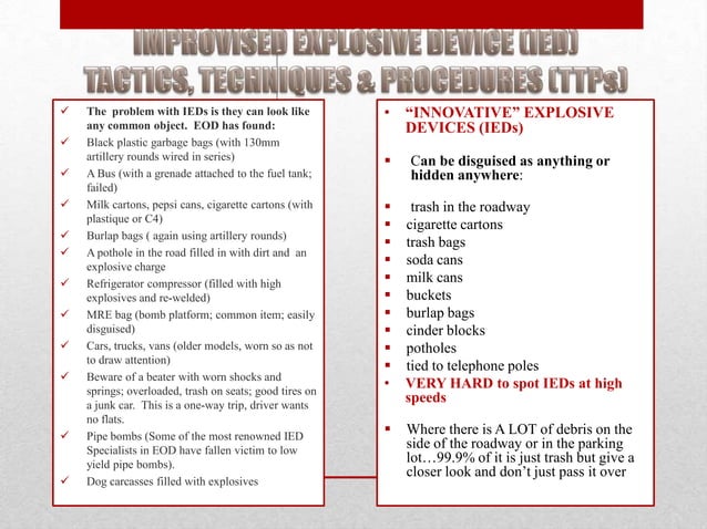 Ied’s(improvised explosive device)wcc | PPTX