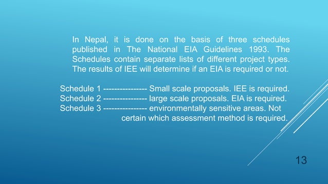 IEE and screening in EIA | PPTX | Civil Engineering Industry | Industries