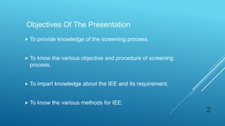 IEE and screening in EIA | PPTX