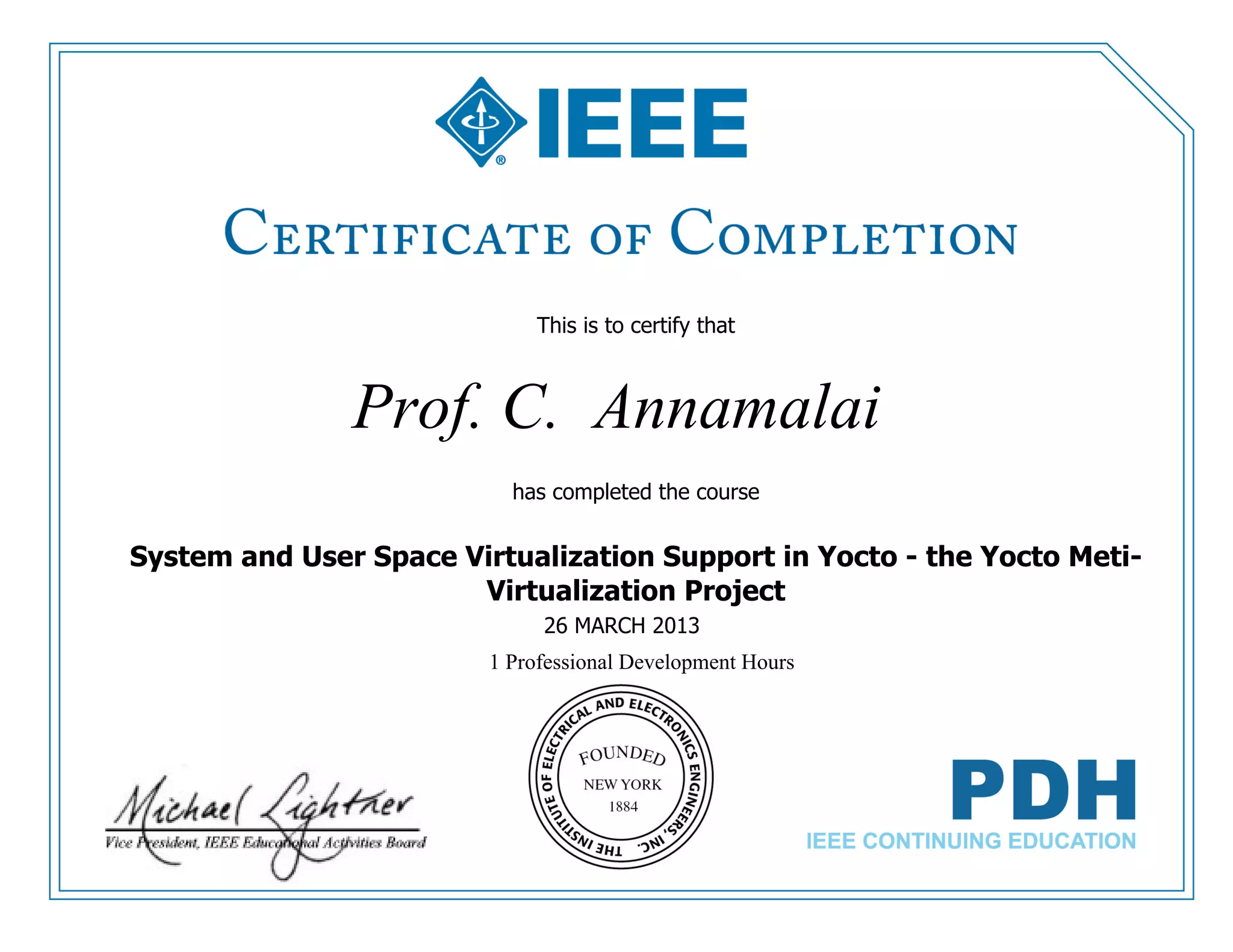 IEEE Certificate | PDF