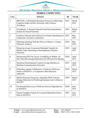 final year project titles for computer science thanjavur | PDF