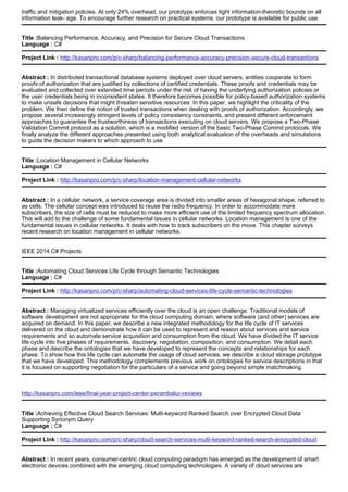 IEEE 2014 C# Projects | PDF