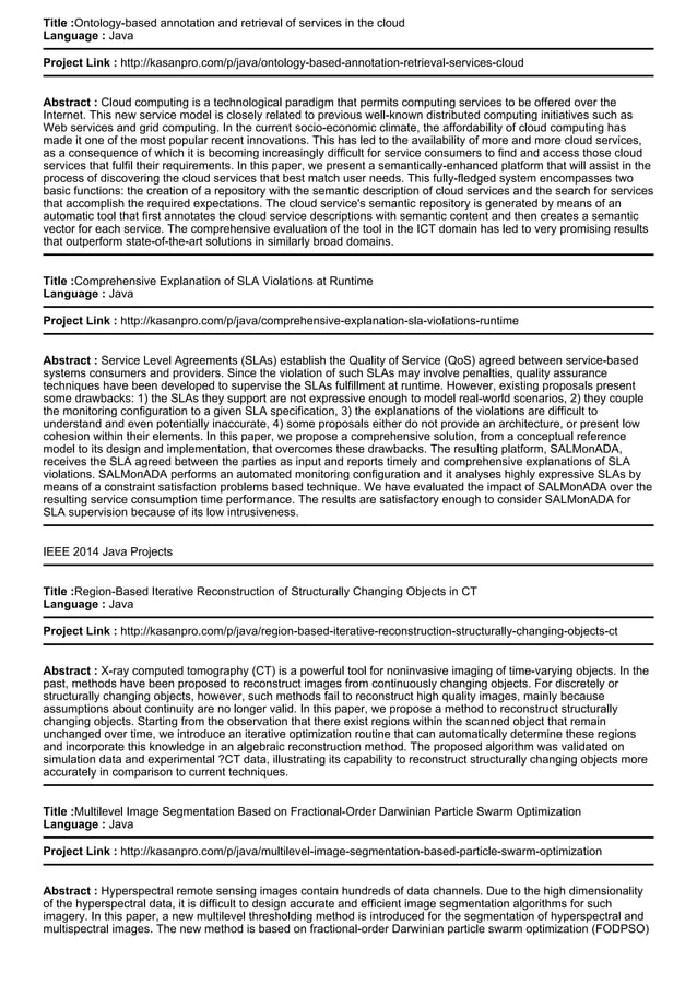 IEEE 2014 Java Projects | PDF | Cloud Computing | Internet
