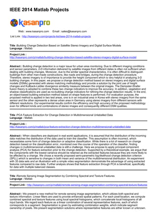 IEEE 2014 Matlab Projects | PDF