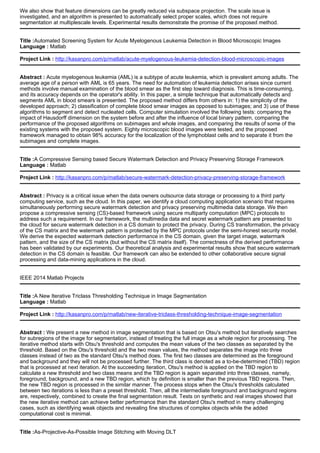IEEE 2014 Matlab Projects | PDF