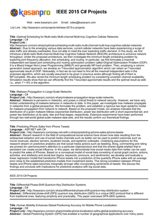 IEEE 2015 C# Projects | PDF | Internet | Computing