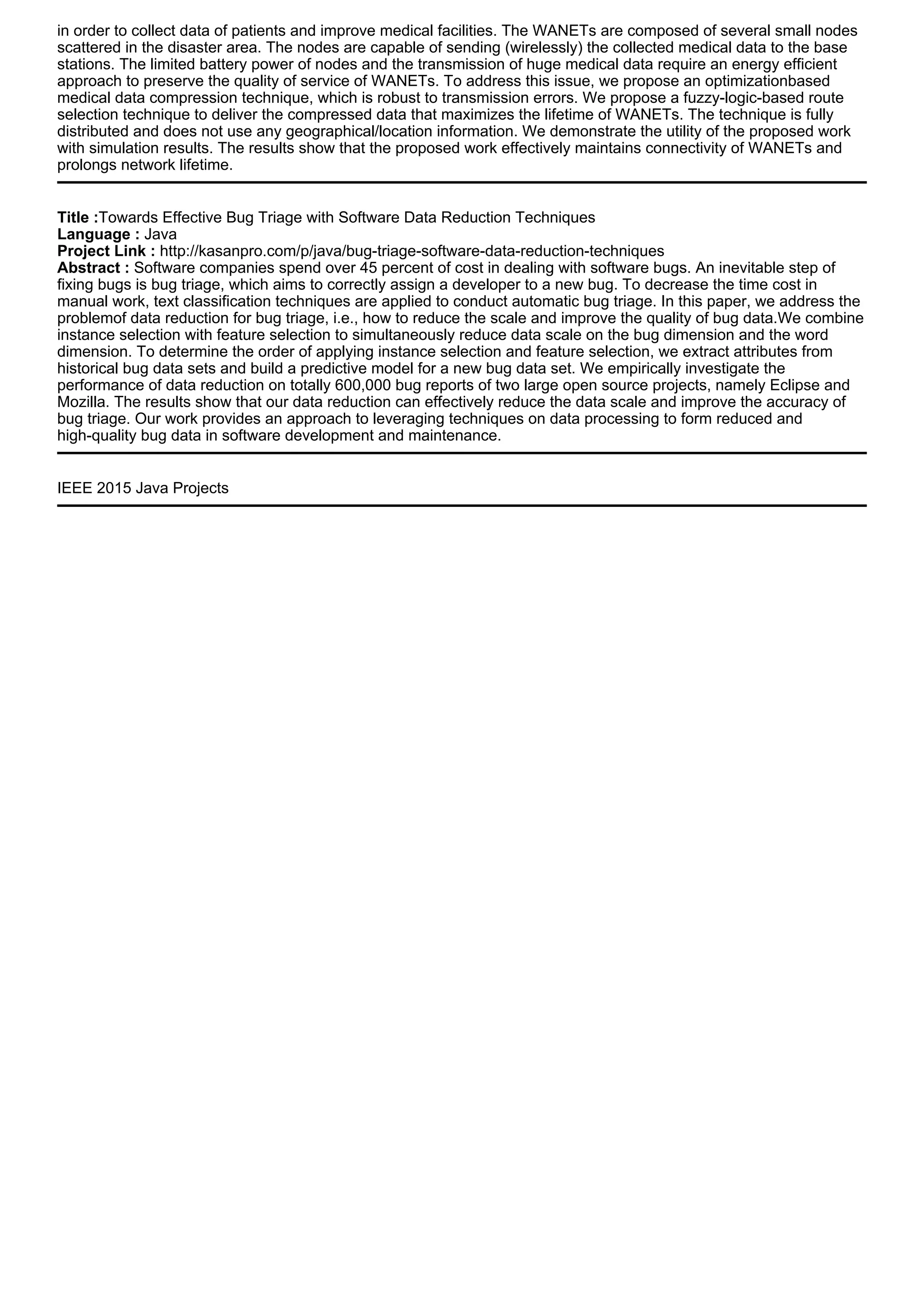 IEEE 2015 Java Projects | PDF