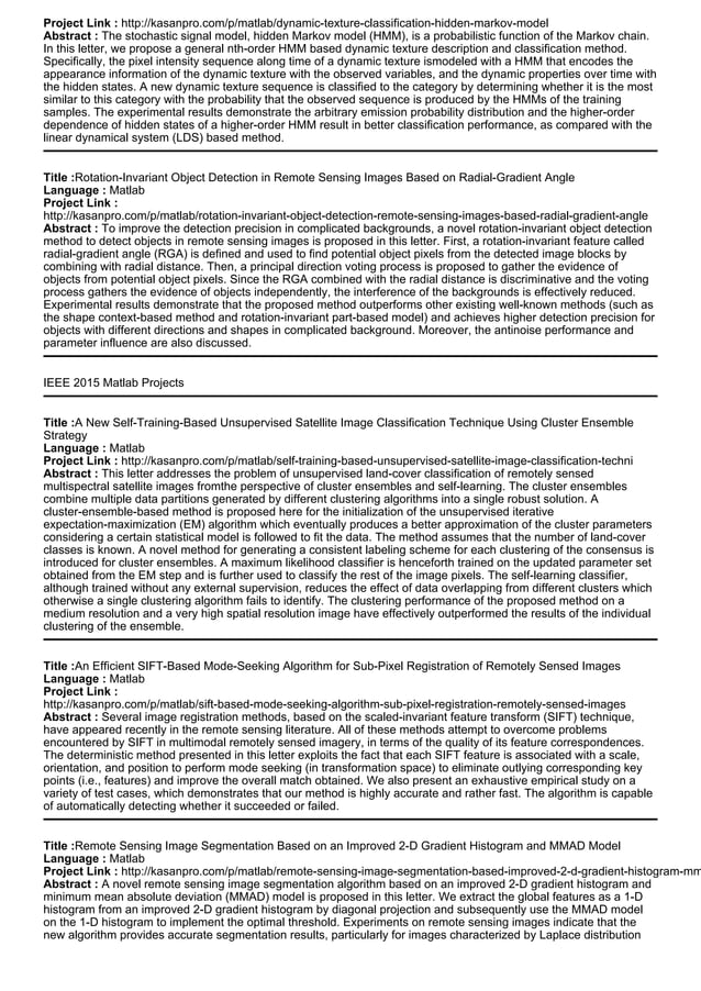IEEE 2015 Matlab Projects | PDF