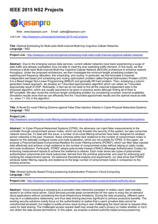 IEEE 2015 NS2 Projects | PDF