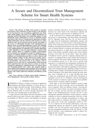 A security and decentralized trust management scheme | PDF