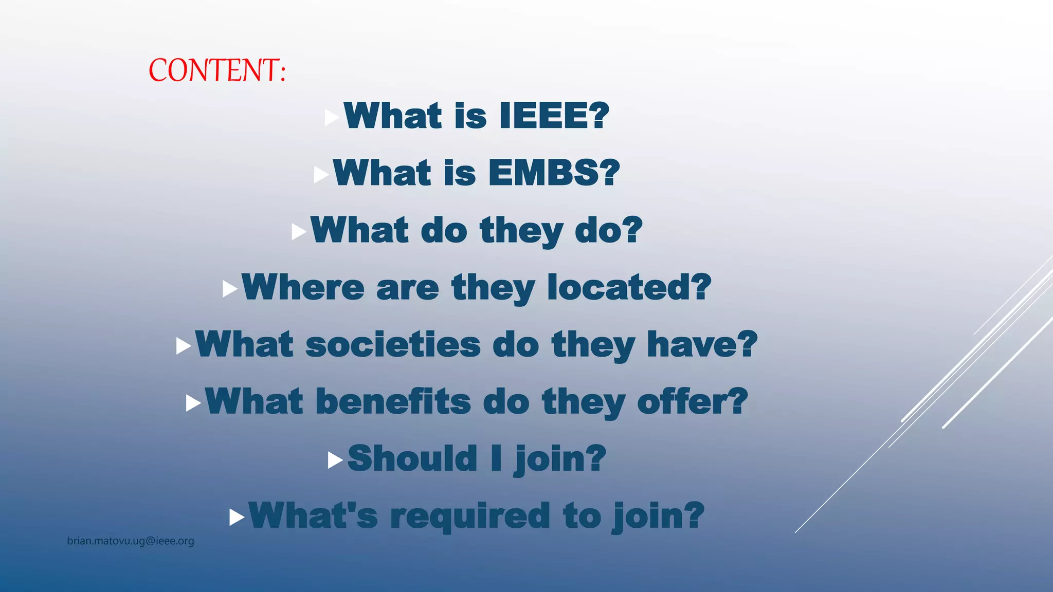 IEEE EMB- What is it and its Benefits to a Biomedical Engineer. | PPTX