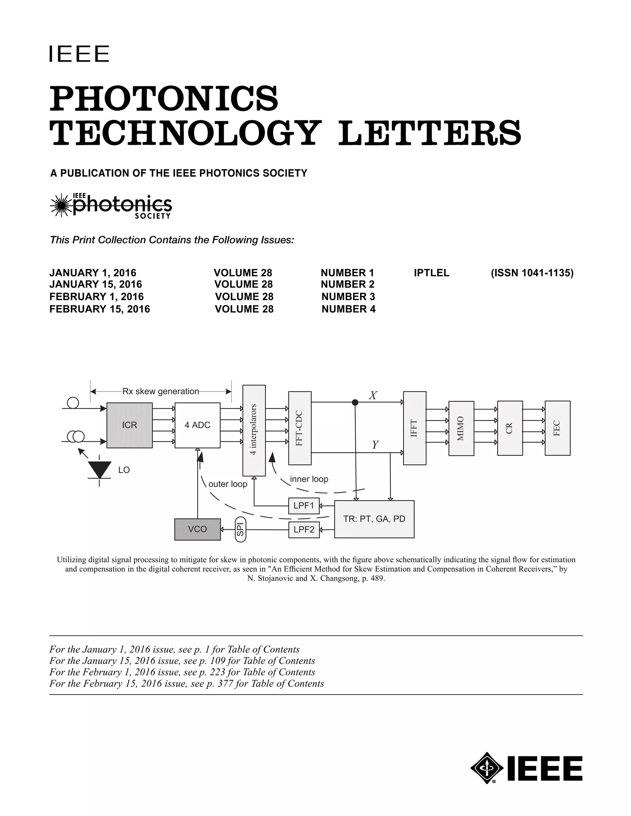 IEEE Photonics Technology Letters vol 8 2016 [table of content only ...