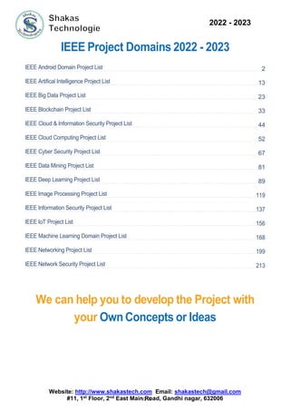 IEEE Project Titles 2022-2023 | DOCX