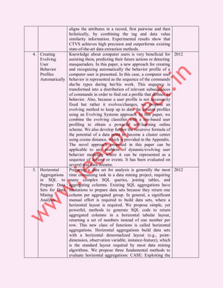 IEEE Projects 2012 Titles For Cse @ Seabirds ( Chennai, Pondicherry ...