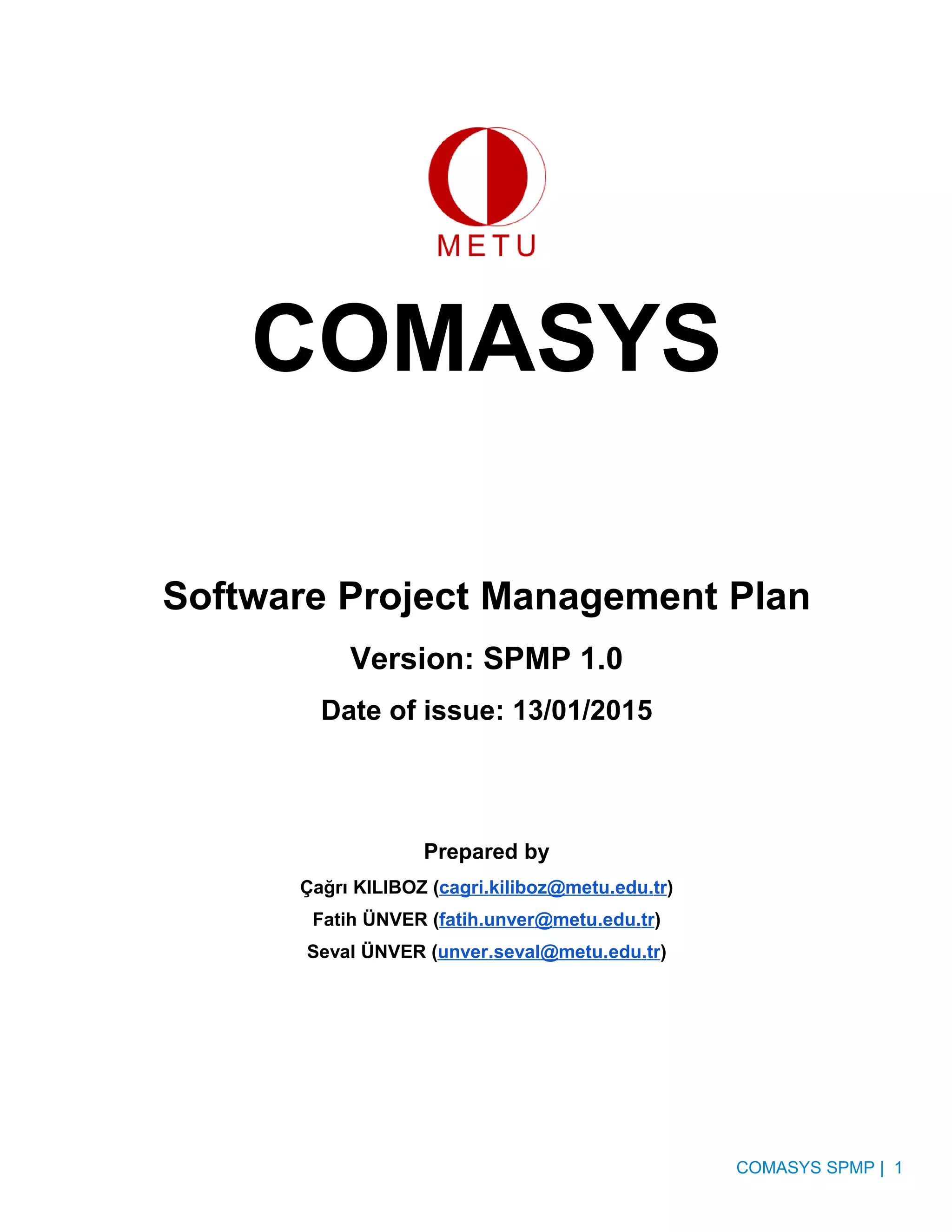 Software Project Management Plan | PDF | Operating Systems | Computer ...