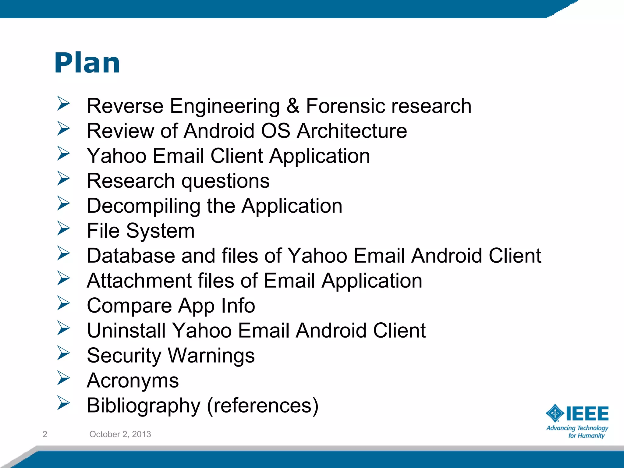 IEEE Day 2013 - Reverse Engineering an Android Application | PPT