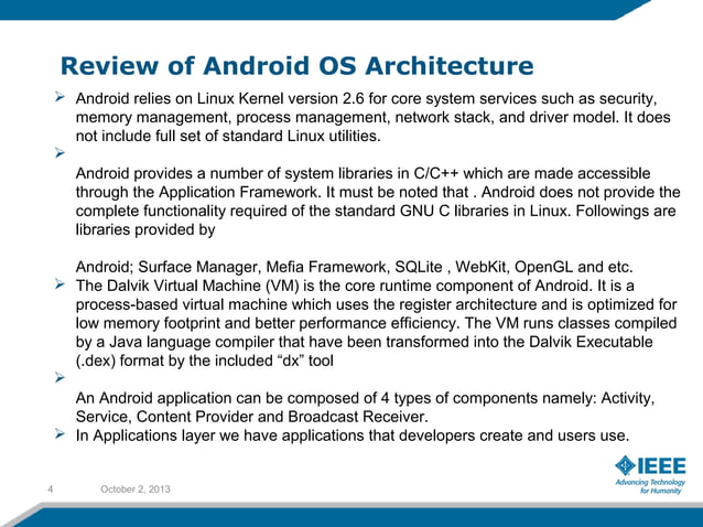 IEEE Day 2013 - Reverse Engineering an Android Application | PPT