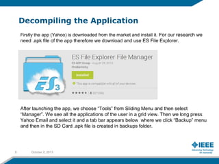IEEE Day 2013 - Reverse Engineering an Android Application | PPT