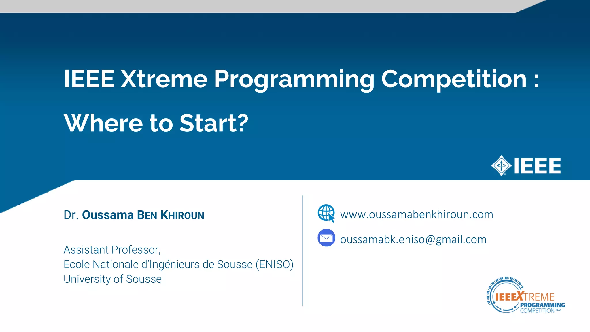 IEEE Xtreme : Where to start ? | PDF