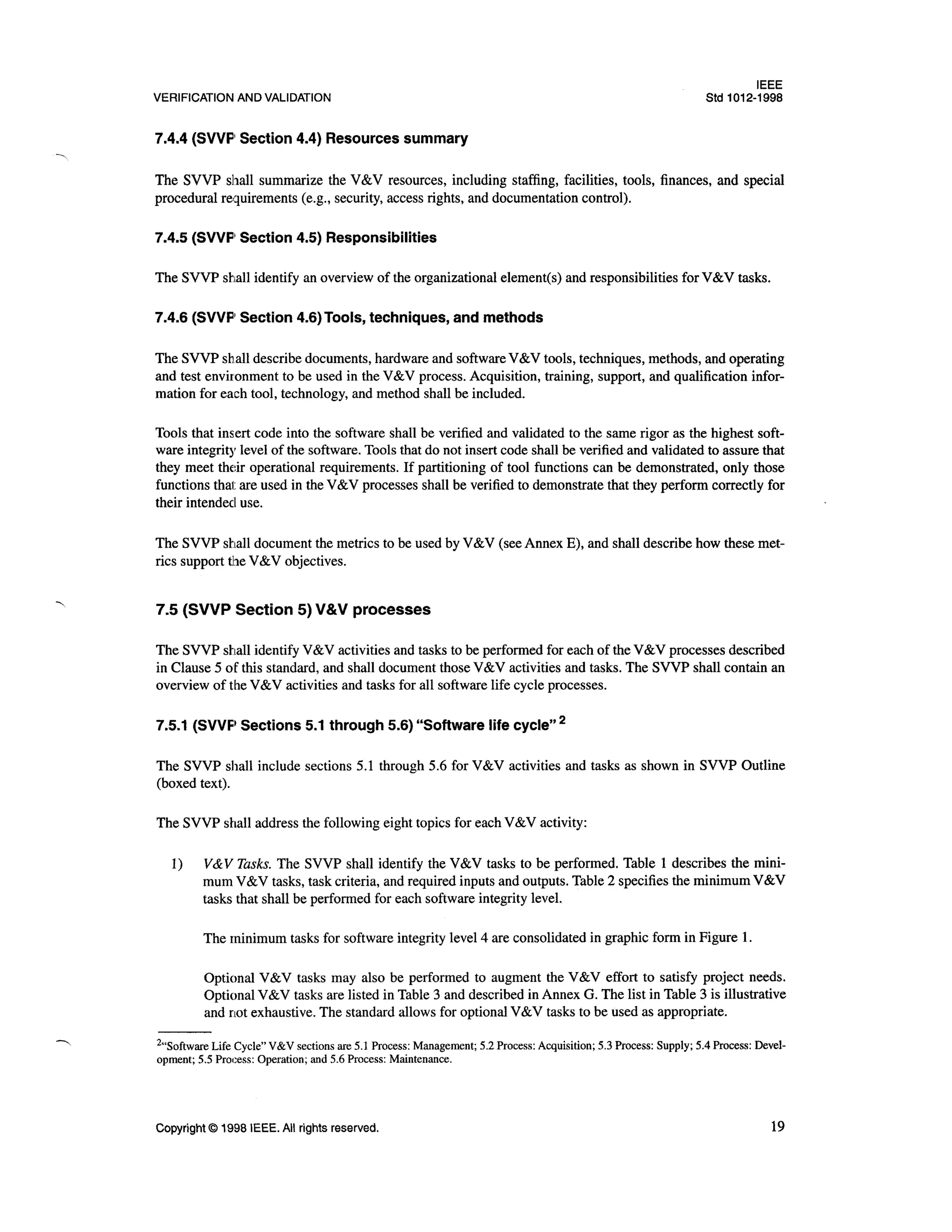 IEEE Standard for Software Verification and Validation | PDF