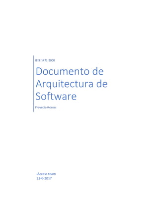 IEEE 1471-2000: Documento de arquitectura de software | PDF