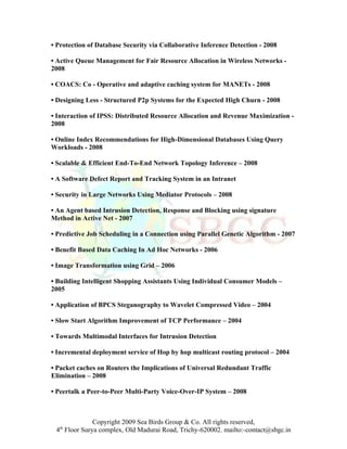 final yeAr projects Sbgc ( Chennai, Trichy, India, Tamilnadu) | DOC