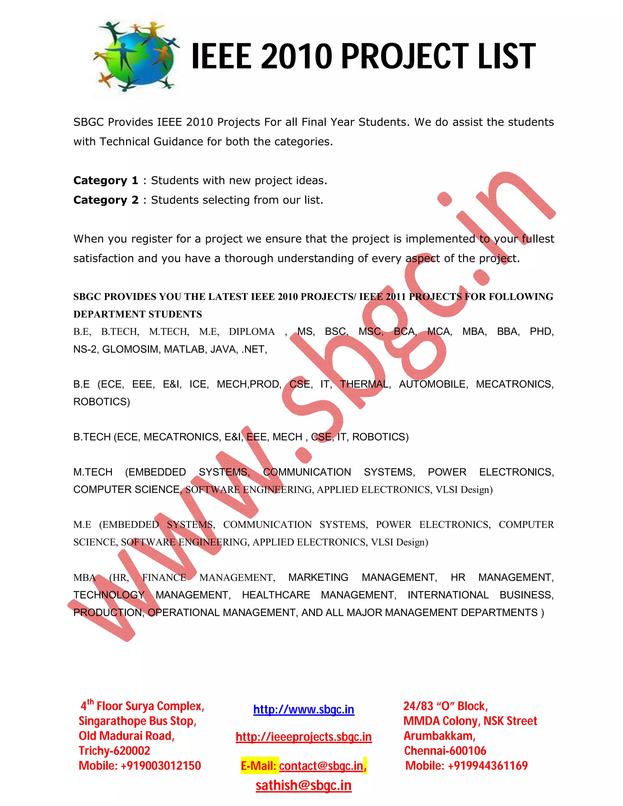 Ieee 2010 Java Data Mining Projects Sbgc Pdf